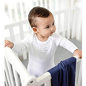 Burt's Bees Baby 'baby-boys' Matelasse Organic Kimono One Piece Jumpsuit and Toddler Footie, Heather Grey/White 2-pk, 3-6 Months US