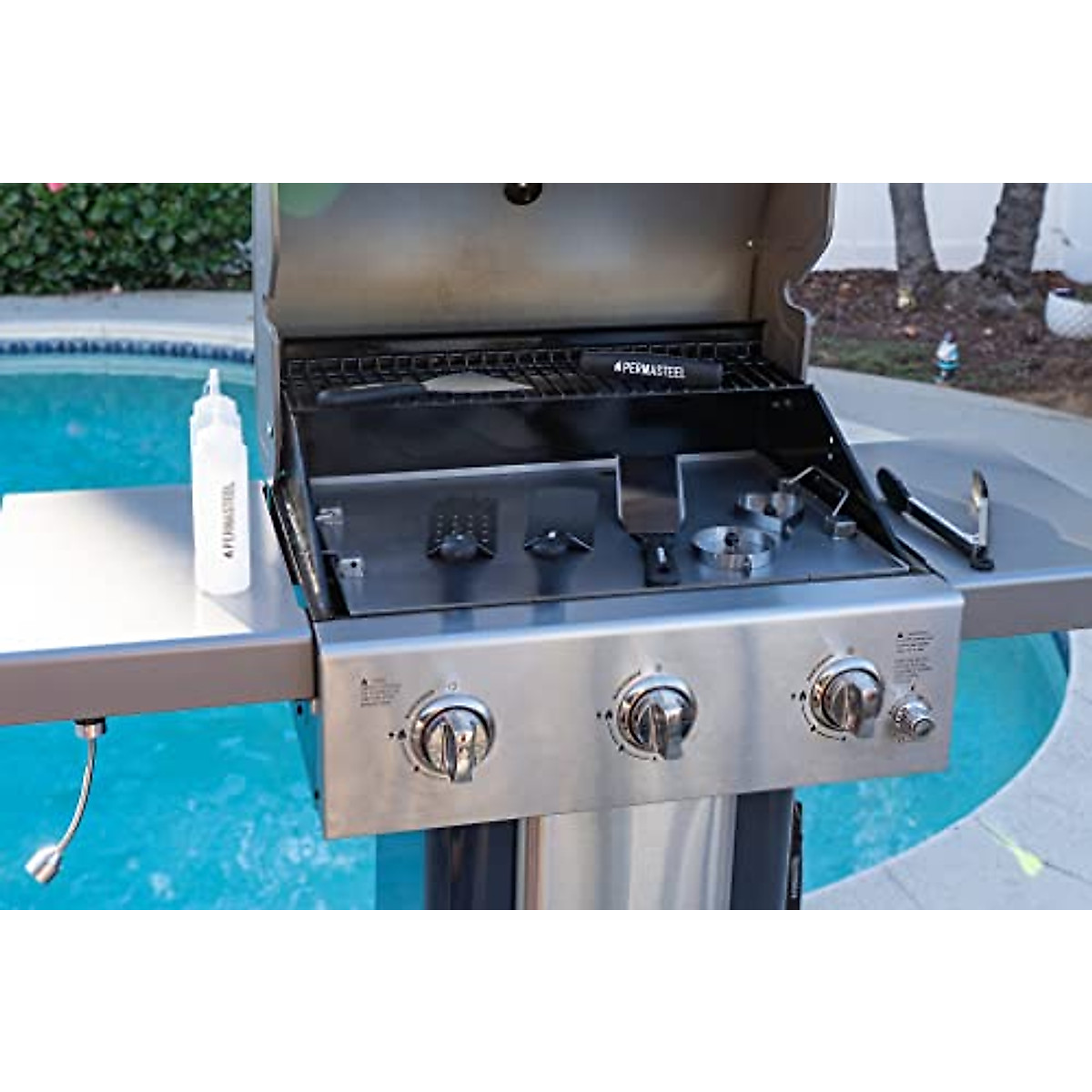 Permasteel Griddle Accessories Kit for Flat Top Grills | 10-Pc Griddle Tool Set for Outdoor Griddle, PA-12003, Spatulas, Tong, Turner, Grill Scraper, Egg Rings, Squeeze Bottles