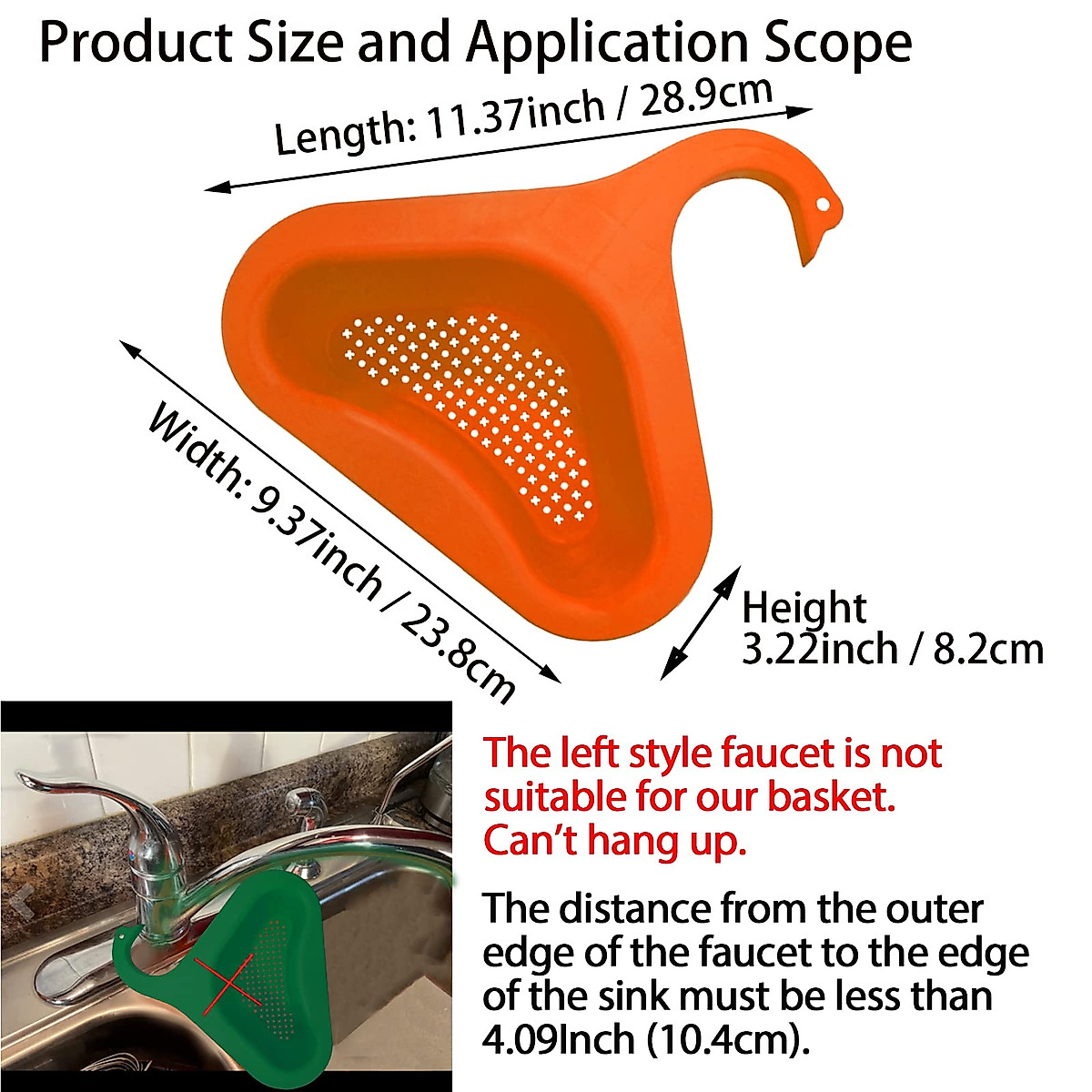 YouOKLight Kitchen Sink Drain Basket, Drain Basket for Kitchen Sink Food. Multifunctional Drainer Rack Sink strainers for Kitchen Sink Food Catcher, Kitchen Waste Drain Basket 4 PCS