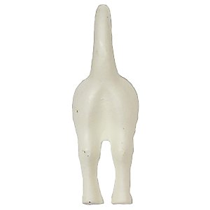 Cast Iron Dog Tail Shaped Wall Hook (White)