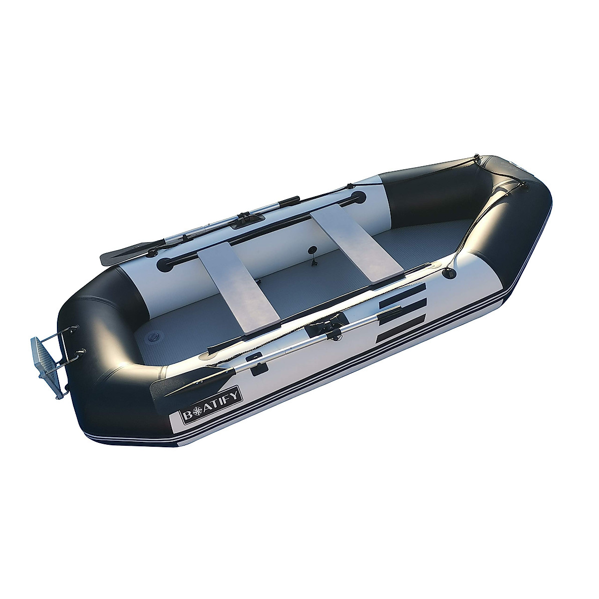 7.5ft Inflatable Fishing Boat Raft Dinghy Pontoon with Air Floor with Motor Bracket