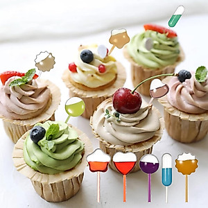 100 Piece Paper Cupcake and Jam Dropper Decoration Set, Plastic Eye Dropper, Dessert Pipette, Mini Chocolate Disposable Straw, Mini Ice Cream, Jam Pipette (Bar Shape)