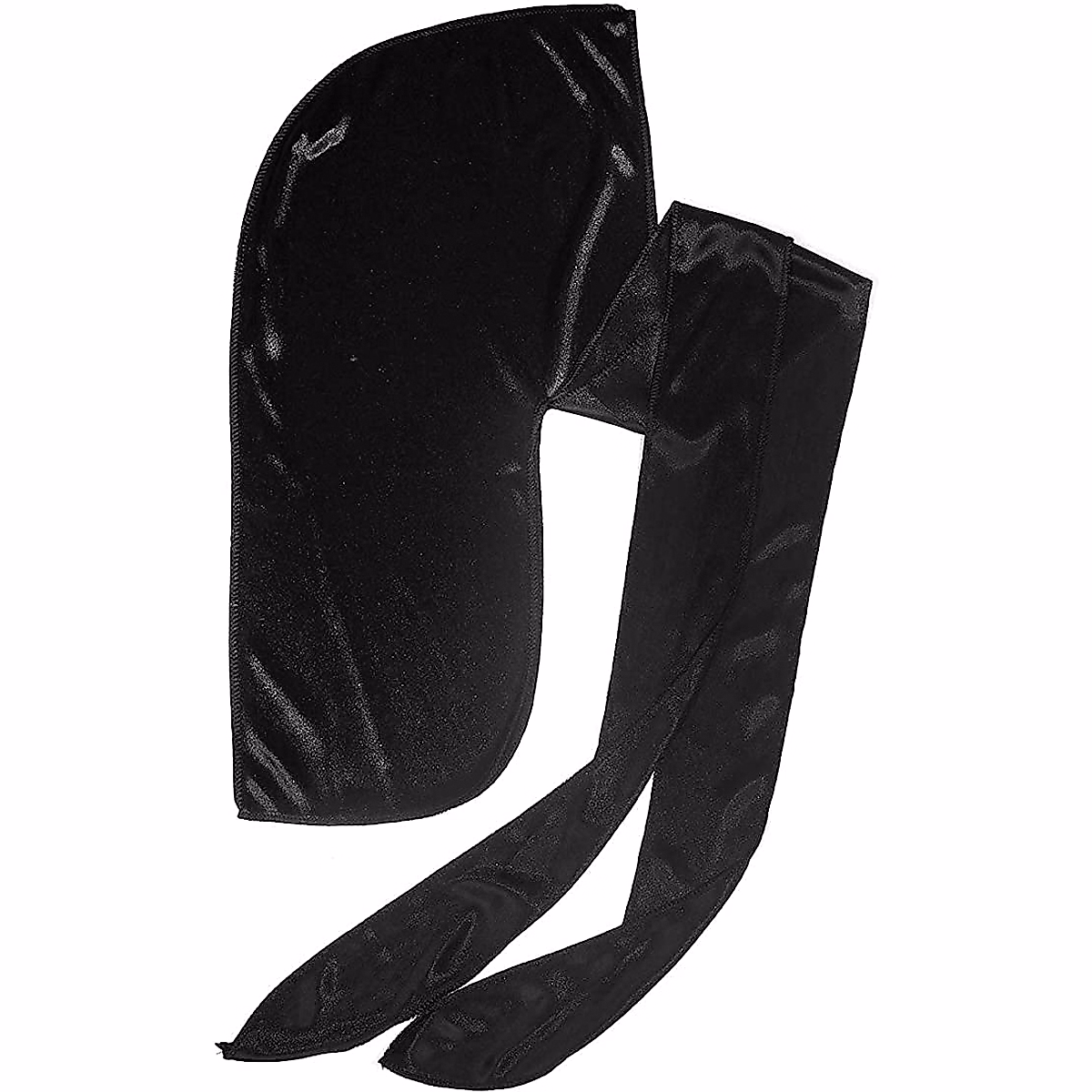 KISS RED Silky Satin Durag Premium Smooth Silky Durag for Men & Women 360 Waves Headwraps (Black)