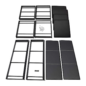 Office Reception Sofa Set, 3-Seat & 2PCS 1-Seat PU Leather Waiting Room Bench with Arms Executive Side Waiting Room Visitor Guest Chair Set for Airport Clinic Meeting Conference Room (Black)