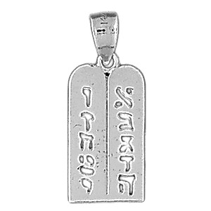 Jewels Obsession Ten Commandments Pendant | Sterling Silver 925 Ten Commandments Pendant - 25 mm