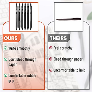 Mr. Pen- Pens, Black Gel Pens, 6 Pack, 0.7mm Fine Point, No Smear, Fast Dry, Gel Ink Pens, Black Ink Pen, Pens Bulk, Gel pen, Black Pens, Pens for Journaling, Retractable Pens, Premium Ink Pen