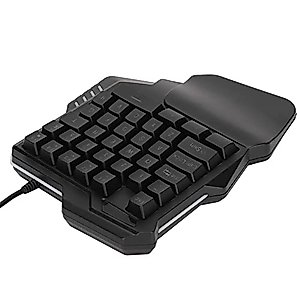 One Handed Gaming Keyboard,35 Keys Mini Gaming Keyboard,LED Backlit Ergonomic Keyboard,Comfortable Hand Feel,Accurate Control,Providing Dynamic Lighting Effects