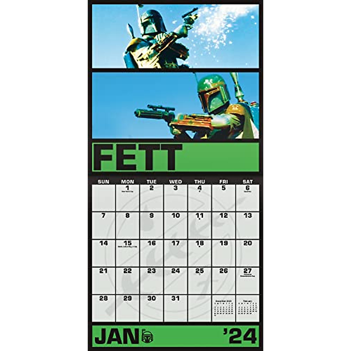 2024 Star Wars: Saga Mini Wall Calendar & Push Pins
