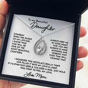 TRYNDI To My Daughter Necklace from Dad, Birthday Gifts for Daughter, Valentines Day Gift from Dad to Daughter, Father to Daughter Gifts (Birdcage, Mom & Daughter)