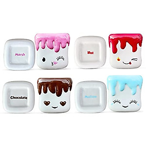 Gem Wares Hot Chocolate Shaped Marshmallow Mugs Set of 4 Kids Hot Cocoa Mugs with Unique Emojis and an Interactive Card Game, Fun Marshmallow Cups for Hot and Cold Drinks