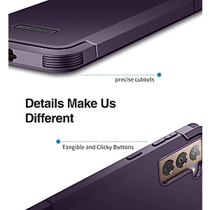 SURITCH for Samsung Galaxy S21 Case 6.2 Inch (Only), (2 Front Frames) Full-Body Heavy Duty Rugged Shockproof Phone Cover with Built-in Screen Protector, Dark Purple