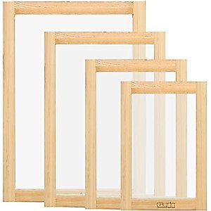 Caydo 3 Pieces 3 Size Wood Silk Screen Printing Frame with Mesh for Screen Printing, 10 x 14 Inch, 8.2 x 12.2 Inch, 6.7 x 10.6 Inch