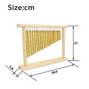 Dilwe 20 Bars Percussion Chimes, Single-Row Musical Percussion Instrument with Wood Stand Stick