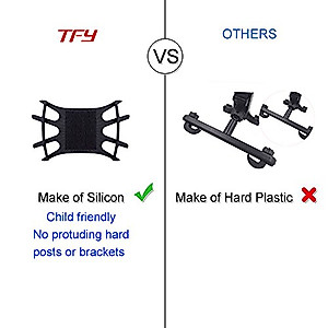 TFY Car Mount Universal Car Headrest Mount Holder with Silicon Holding Net Compatible with Both 4.5-6 Inch Phones and 7-10.5 Inch Tablets