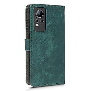 Case Compatible with Infinix Note 11 X663 X663B,Case with Card Slot.Wallet Design,RFID Protection.Standable Flip Case Green