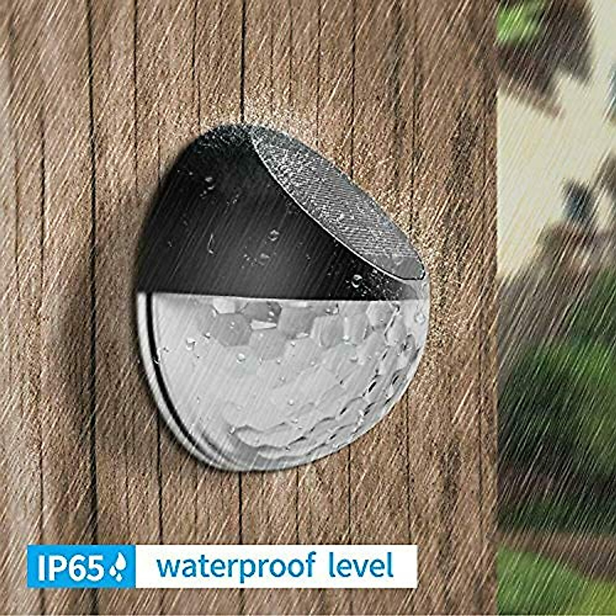 Lxcom Lighting Solar Powered Wall Lights 4 Pack Solar Power Fence Lights Outdoor Solar Stair Lights 2 LED Step Light Wall Mount Garden Path Step Lights for Garden Fence Walkways Stairways Path Pathway