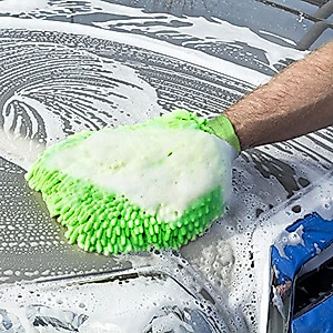 Chihutown 5 Pack Premium Chenille Microfiber Wash Glove, Double Sided Scratch-Free Car Wash Mitt, Soft Car Wash Sponge, Microfiber Wash Mitt for Car Cleaning