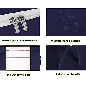 SZLY (2 Pieces) Large-Capacity Clothing Storage Bag with Reinforced Handles and Sturdy Zipper, Suitable for Clothes, Quilts, Blankets