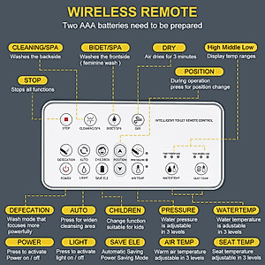 ZMJH A102DS-W Electronic Bidet Toilet Seat, Round, Smart Unlimited Warm Water, Heated Seat with Slow Closes, Vortex Wash, Warm Dryer, Rear and Front Wash, Remote Control, Night Light, White