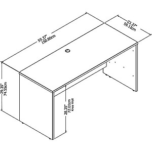 Bush Business Furniture Studio C Home Office Desk, 60W x 24D, White