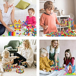 KASHIAOTE 250 Pieces Building Blocks Kids STEM Toys Educational Building Toys Interlocking Solid Plastic Discs Sets for Preschool Kids Boys and Girls Aged 3+, Safe Material Creativity Kids Toys