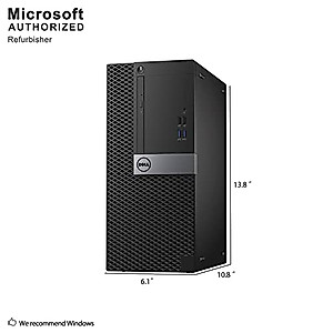 Dell OptiPlex 7040 Mini Tower PC, Intel Quad Core i7 6700-3.2 GHz,16GB DDR3L RAM, 256GB SSD, WiFi, Windows 10 Pro (Renewed)
