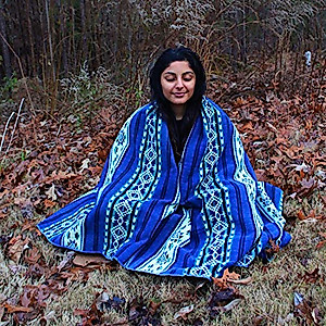 Inca Aztec Throw Blanket | Southwest Indian Navajo Boho Style | Native Woven Western Cover for Camping, Bedding, Couch & Office | Faux Alpaca, Lightweight, Hypoallergenic & Warm Camp Vanlife Blanket…