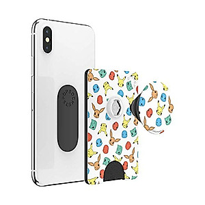 PopSockets Phone Wallet with Expanding Grip, Phone Card Holder, Wireless Charging Compatible - Pokemon Faces