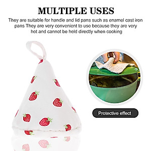 Hemoton Hot Pot Handle Cover Triangular Pot Handle Cap Thicken Air Fryer Polyester Oven Mitts