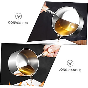 BIUDECO Oil Pan Babish Cookware Sauce Pot Soup Pan Mini Pan Chocolate Heating Pot Candy Kettle Stovetop Sauce Pitcher Coffee Candle Dosa Casserole Stainless Steel Baby Butter