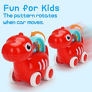 Dinosaur Cars Toys for 1 Year Old Boys Girls 4 Vehicle with Play Mat/Storage Bag Early Educational Infant Toys 6 9 Month Baby Toys 12-18 Month Birthday Gift for One Year Old Boy Toddler Toys Age 1-2