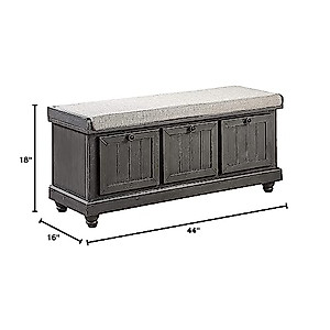 Lexicon Ganza Lift-Top Storage Bench, 44-Inch, Gray