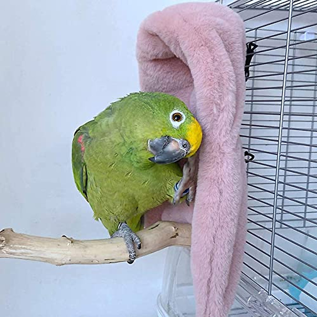 Dlfwltt Cozy Corner Fleece Bird Blanket Cozy Corner Cuddle Nest Hanging Toy Parrot Cage Snuggle Hut Warm Plush Bedding,Small Animals Shelter Plush Bedding for Parakeet Cockatiel Pigeon (Small,Purple)