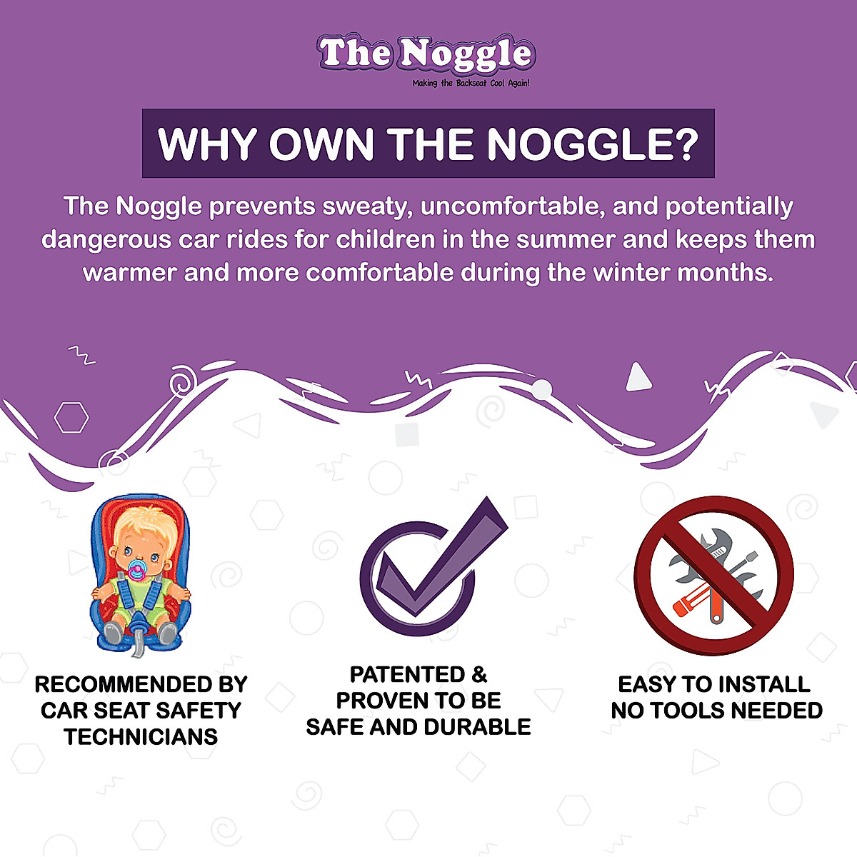 NOGGLE The, 10ft - Kid's Personal Air Conditioning System, Made in USA, Directs Cool Air to Children in The Backseat - Air Conditioning Vent Hose for Vehicles, Making The Back Seat Cool Again - Black