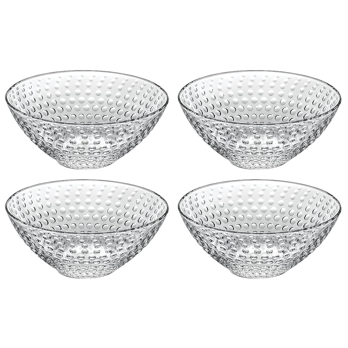 Barski Glass Bowl - For Dessert - Salad - Pasta - Fruit - Nuts - Chocolate - Set of 4 Bowls - Designed - 6.25" Diameter - Made in Europe