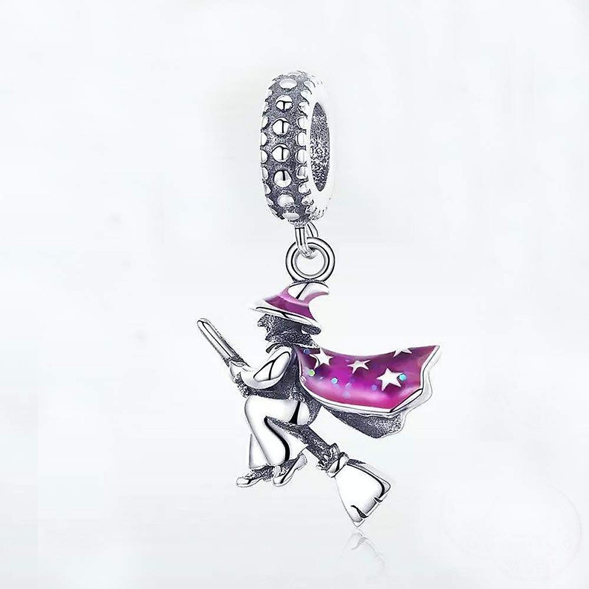 Halloween Witch Charm Authentic 925 Sterling Silver Pet Charms for European Bracelet (Magic Witch Charm)