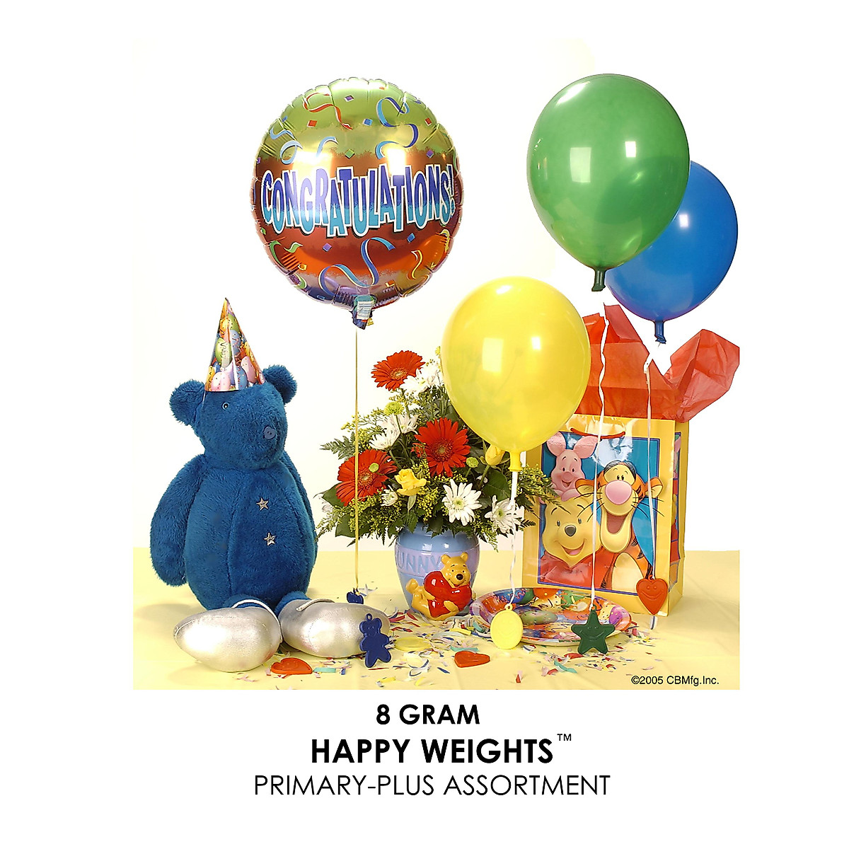 Happy Weight 8 g Balloon Weights Primary-Plus Assortment 100 ct.