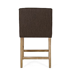 Christopher Knight Home Armga Upholstered 26 inch Counter Stool - Brown/Weathered Brown