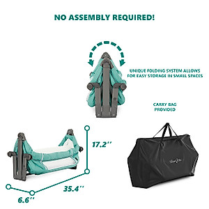 Dream On Me Zimal Bassinet and Bedside Sleeper in Mint, Lightweight and Portable Baby Bassinet, Breathable Mesh Panels, Easy to Fold and Carry Travel Bassinet, JPMA Certified