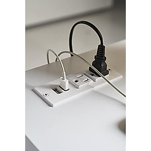 OBRICOL Night Stand,Charging Station Side Table, Functional End Table for Bedroom,Living Room (White)