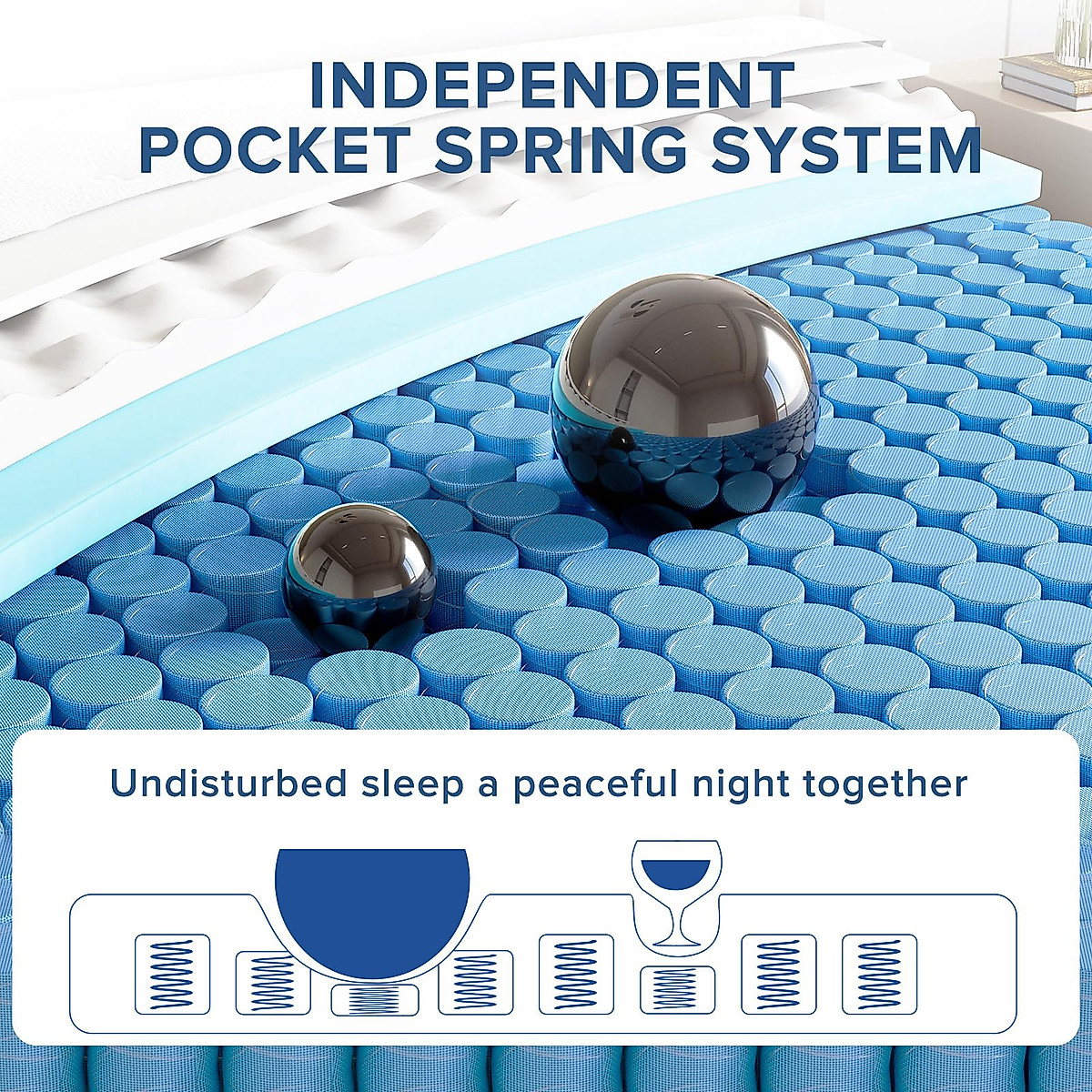 Full Mattress, 12 Inch Medium Firm Hybrid Mattress with Bamboo Charcoal Gel Memory Foam and Pocketed Springs, Full Size Mattress in a Box with Pressure Relief and Support, CertiPUR-US Certified