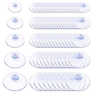 Glarks 80Pcs 20mm 25mm 30mm 35mm 40mm Bathroom Shower Caddy Connectors Suction Cups Set, Rubber Anti-Collision Sucker Pads Without Hooks and Holes