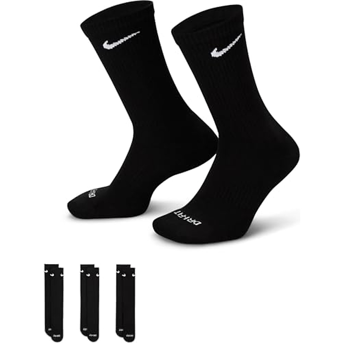 Nike mens Everyday Plus Cushioned Training Crew Socks (6 Pack)
