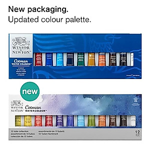 Winsor & Newton Cotman Watercolor Paint Set, 12 Colors, 8ml (0.27-oz) Tubes
