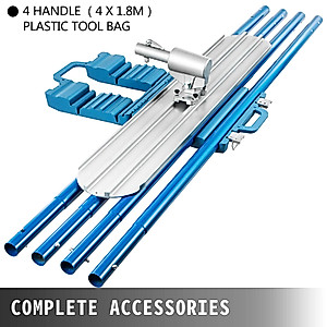 VEVOR Bull Float Magnesium Concrete Float 48 x 8" Round End Concrete Float Tool Cement Tool Bull Concrete Kit Bull Float with 4 Float Handle Bull Float Bracket Concrete Tools Finishing Bull Float