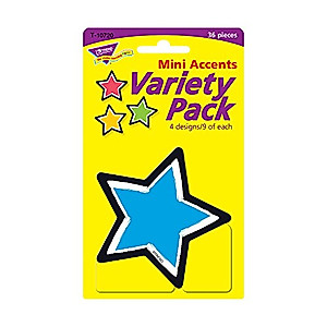 TREND enterprises, Inc. Bold Strokes Stars Mini Accents Variety Pack, 5.5 H x 0.32 L x 3.25 W, 36 ct