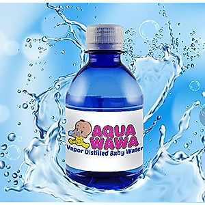 AQUAWAWA Nursery Water for Babies 12 Pack 8 oz Bottles Purified Vapor Distilled | Single Serve | Lightweight for Diaper Bag | BPA, Fluoride, Chemical and Mineral Free | Dr Recommended, Clean, Fresh