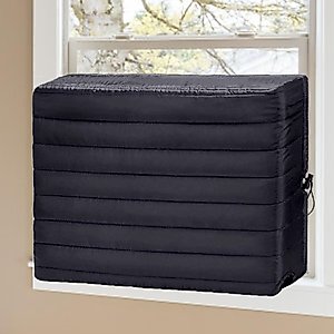 ALMOXVYE Indoor Air Conditioner Cover, AC Unit Covers for Inside, AC Cover for Inside Window Unit 17 x 13 x 3.5 inch ( L x H x D ), Black