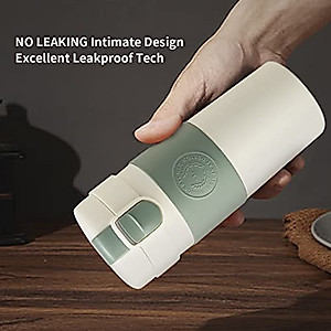 Coffee Mug, Stainless Steel Vacuum-Insulated Travel Mug, Double Wall Leak-Proof Thermos Vacuum Tumbler - 12oz 370ml Coffee Cup (White)