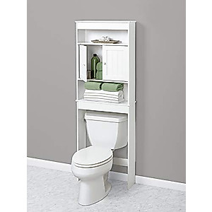 Zenna Home Cottage Over-The-Toilet Bathroom, 3 Shelf spacesaver, White